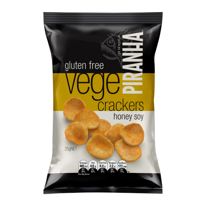 Piranha - Vege Cracker - Honey Soy, 25g - 1 item – Snack Proud