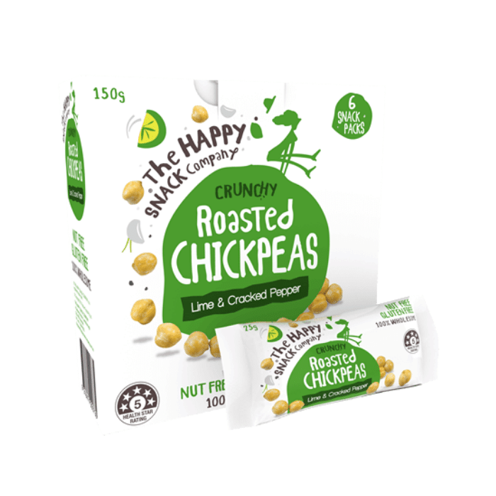 Happy Snack, Crunchy Chickpeas, Lime and Cracked Pepper, 25g - 50Pack ...